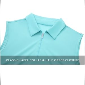 Persit | Tops | Persit Sleeveless Golf Polo Shirt Zip Up Collared Tank Top Nwt | Poshmark